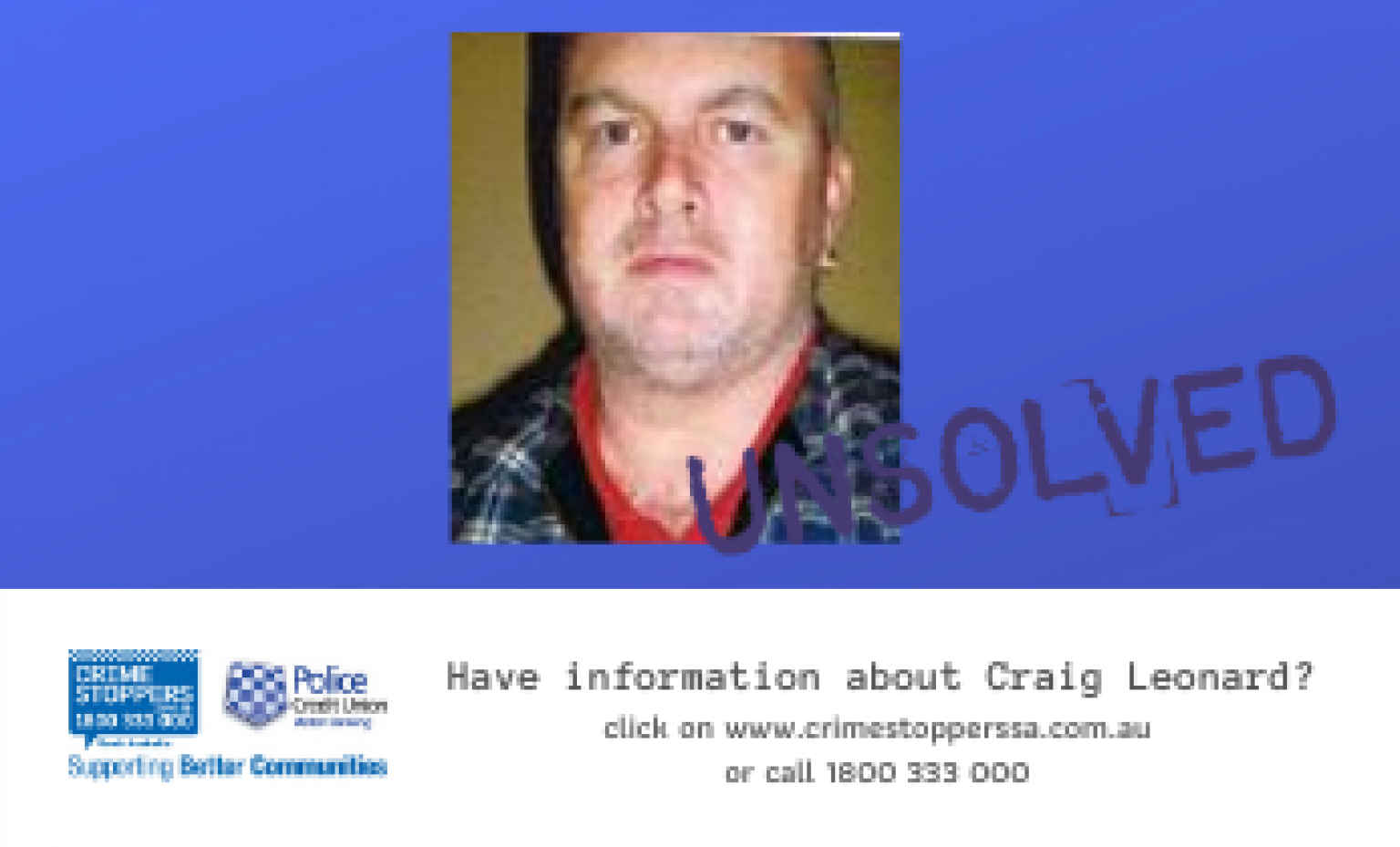 Do you know what happened to Craig Leonard? - Crime Stoppers South ...