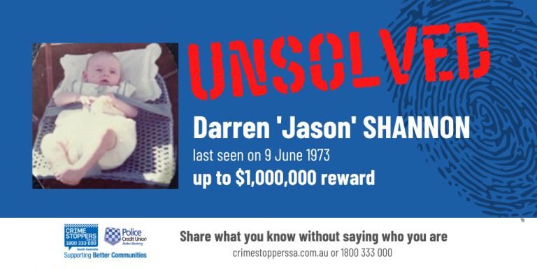 CASE PROFILE - Darren 'Jason' Shannon - Crime Stoppers South Australia
