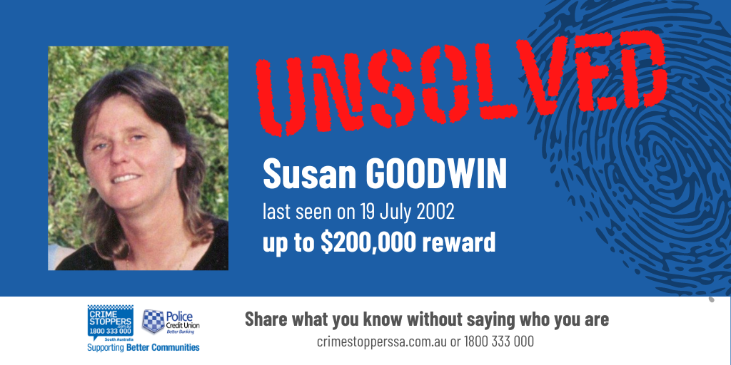Case profile - Susan Goodwin - Crime Stoppers South Australia